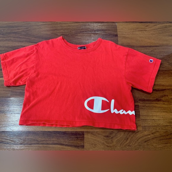 Champion | Tops | Red Champion Crop Top | Poshmark
